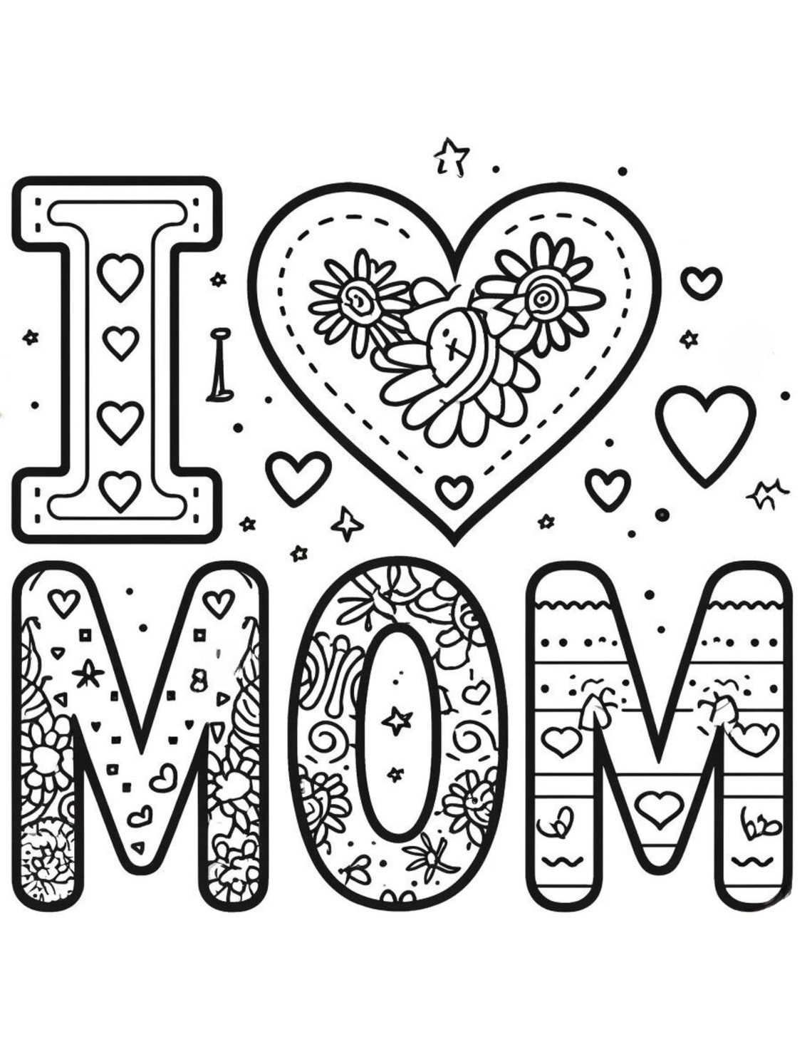 12 Coloring Pages FOR MOM - Printable PDF, Instant Download, Adult and ...