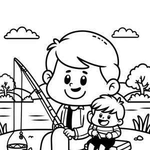Father's Day Coloring Pages - Digital Download, Preschool Coloring ...