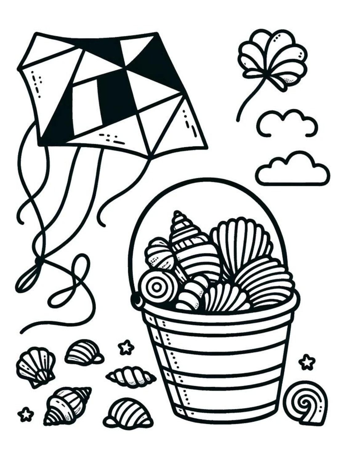 6 Fun Summer-themed Coloring Pages for All- Digital Download, Paint ...