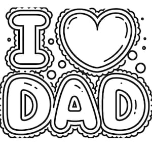 Father's Day Coloring Pages - Digital Download, Preschool Coloring ...