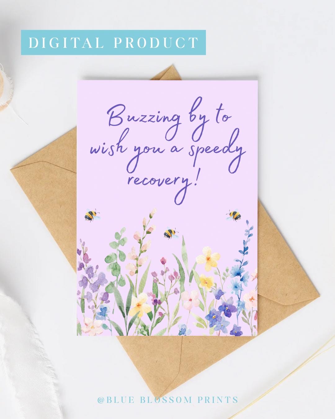 Get Well Soon/ Sick Card- Buzzing by to Wish You a Speedy Recovery - Etsy