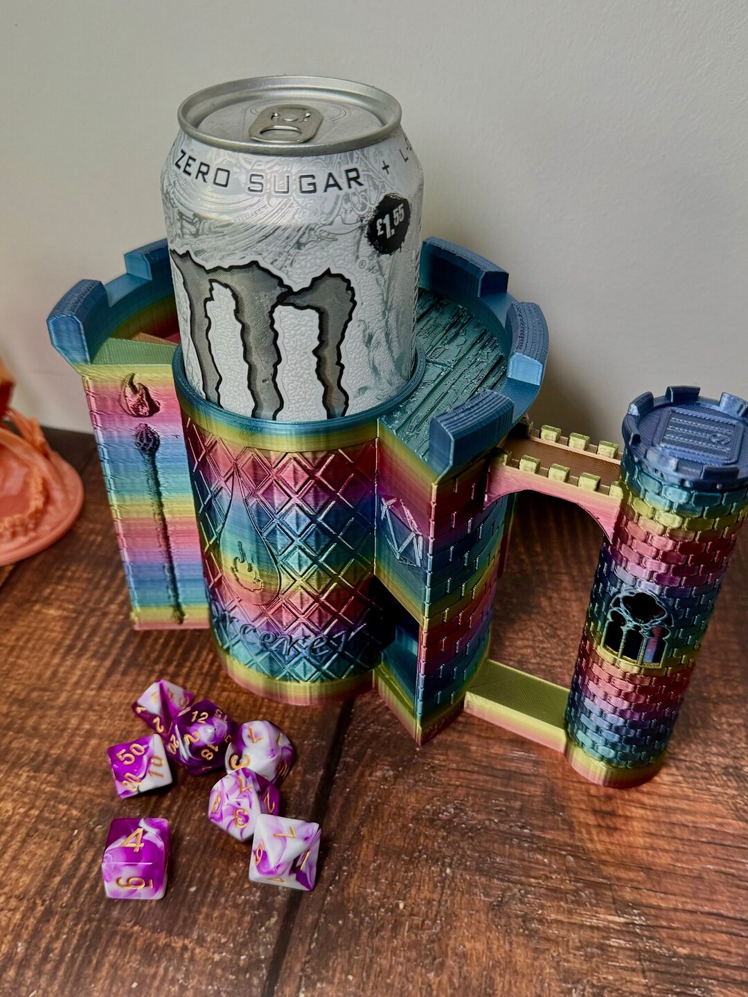 DND 3D Printed Sip and Roller Dice Tower and Can Holder Caddy - Etsy