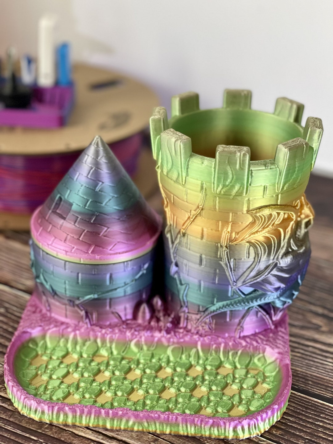 Dragon Castle Desk Tidy - Etsy