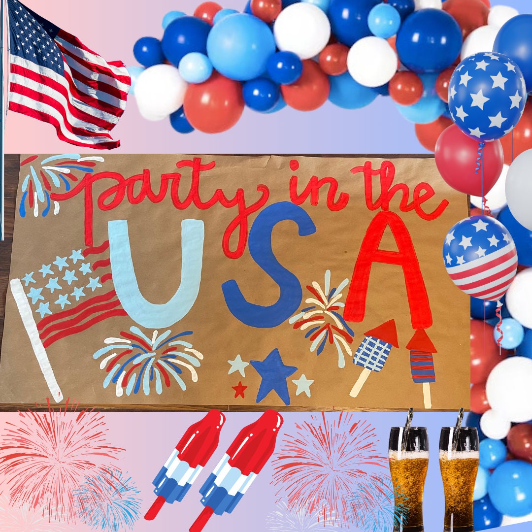 4th of July USA Butcher Paper Banner - Etsy