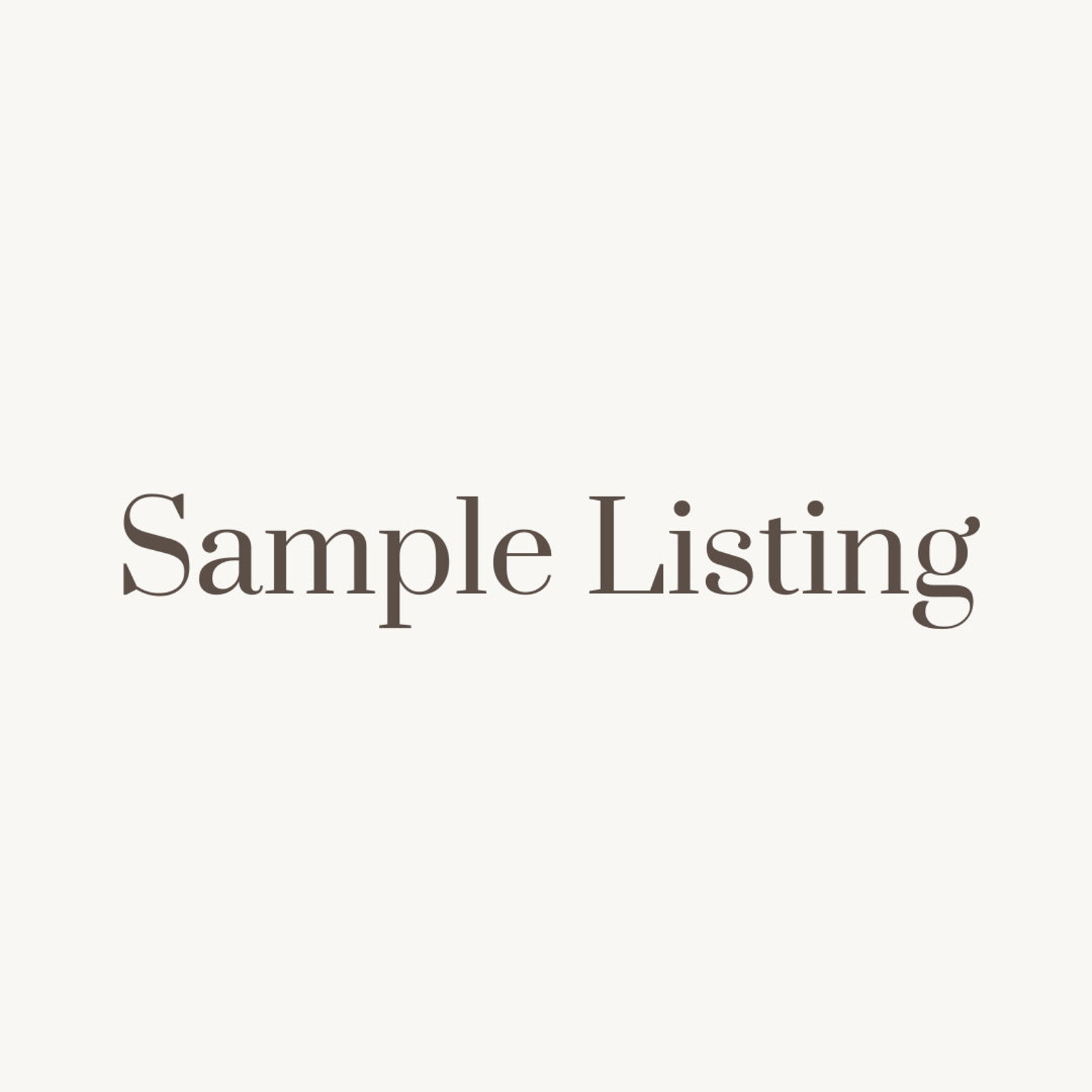 Sample Listing - Etsy