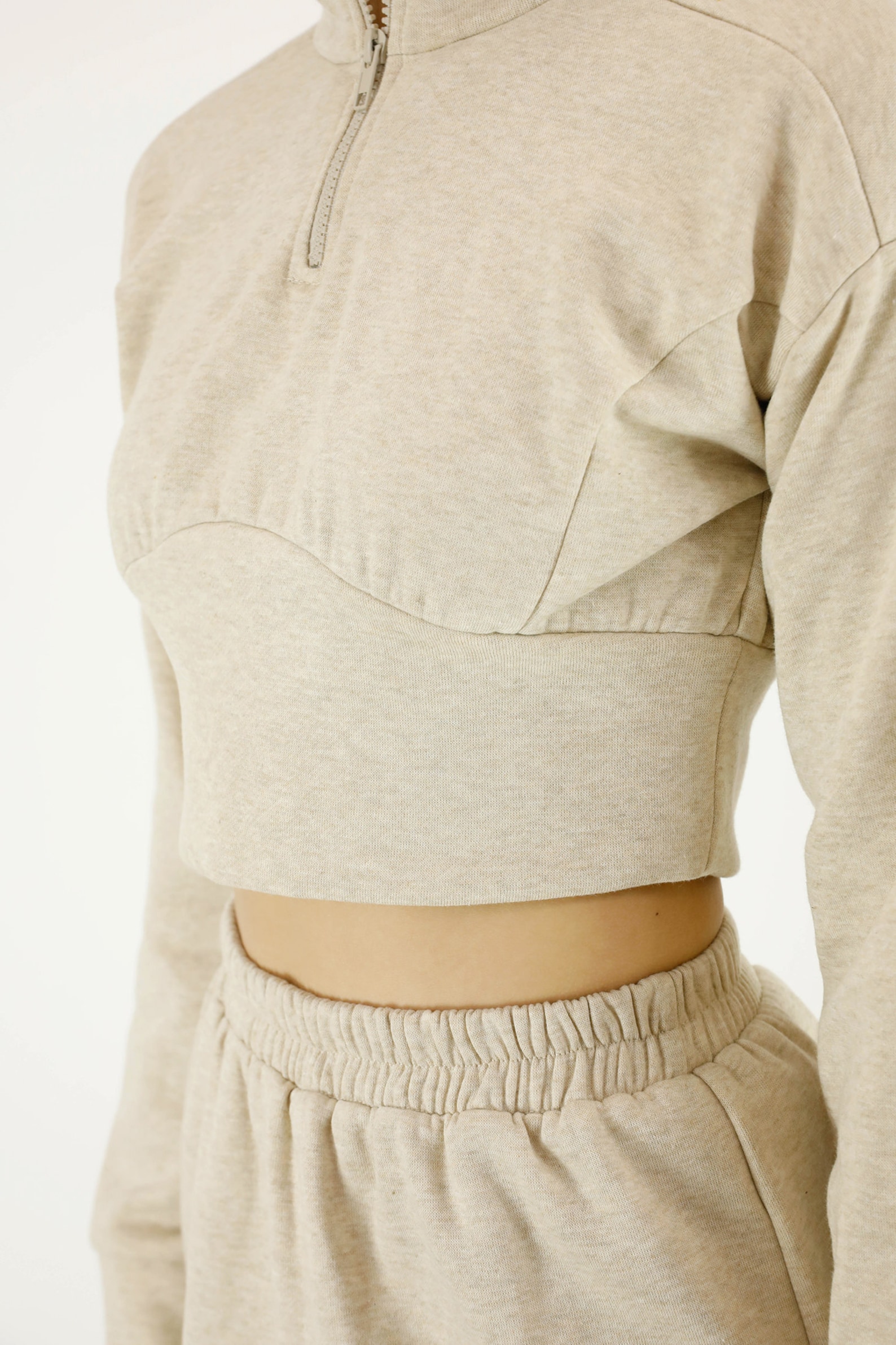 Cropped Cotton Fleece Quarter Zip Sweatshirt - Made in USA - Etsy
