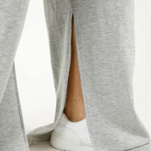 Premium Fleece Jogger Sweatpants for Women's Oversized Wide Leg Open ...