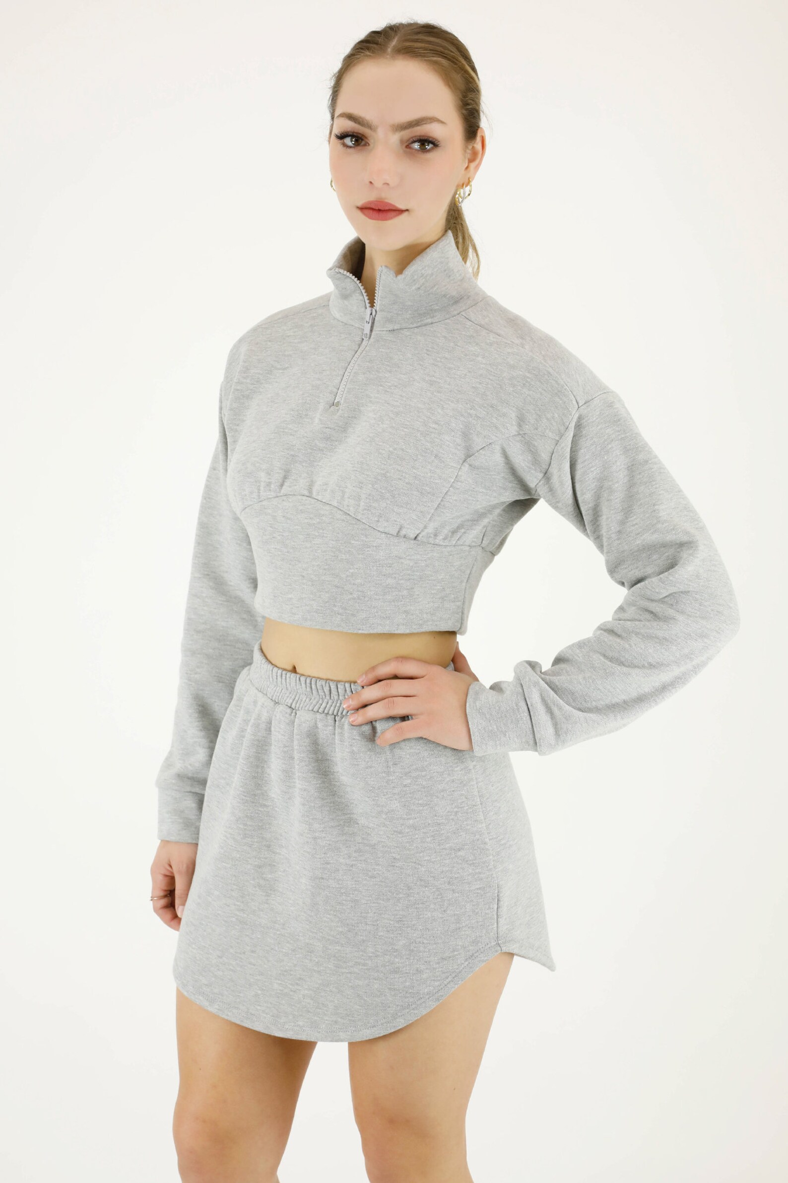 Cropped Cotton Fleece Quarter Zip Sweatshirt - Made in USA - Etsy