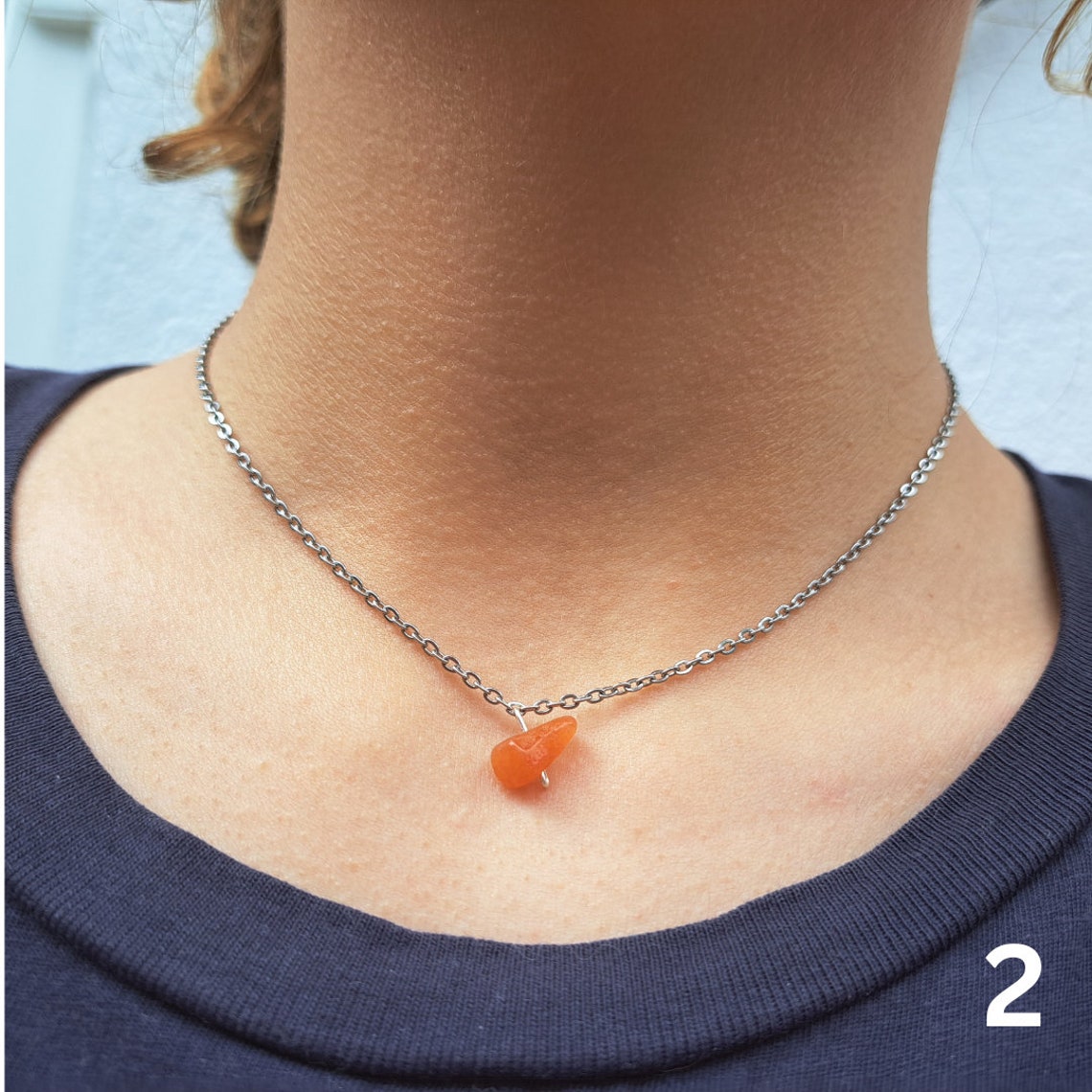 Crystal Gemstone Necklace - Charm Crystal Necklace - Single Gemstone ...