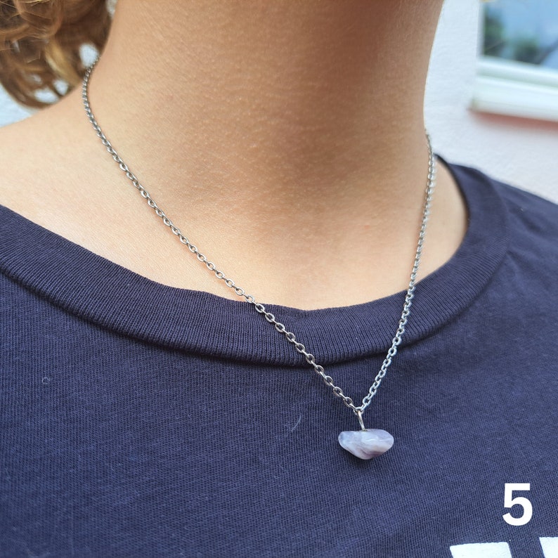 Crystal Gemstone Necklace - Charm Crystal Necklace - Single Gemstone ...