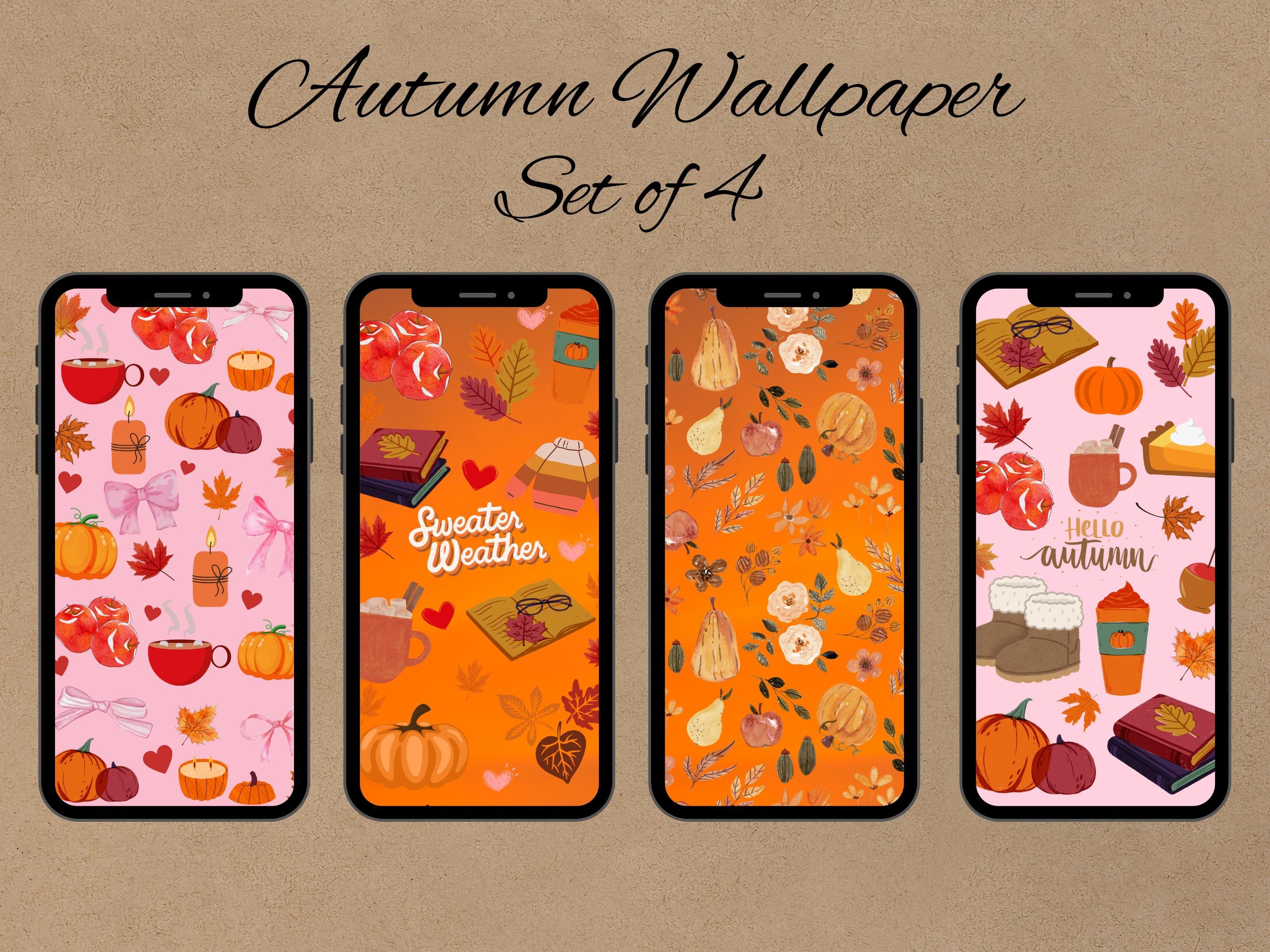Autumn Phone Wallpaper Cute Autumn Aesthetic Phone Wallpaper Seasonal ...