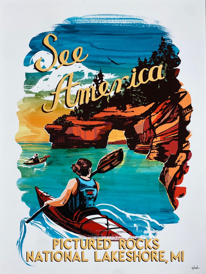 Pictured Rocks Poster - Etsy