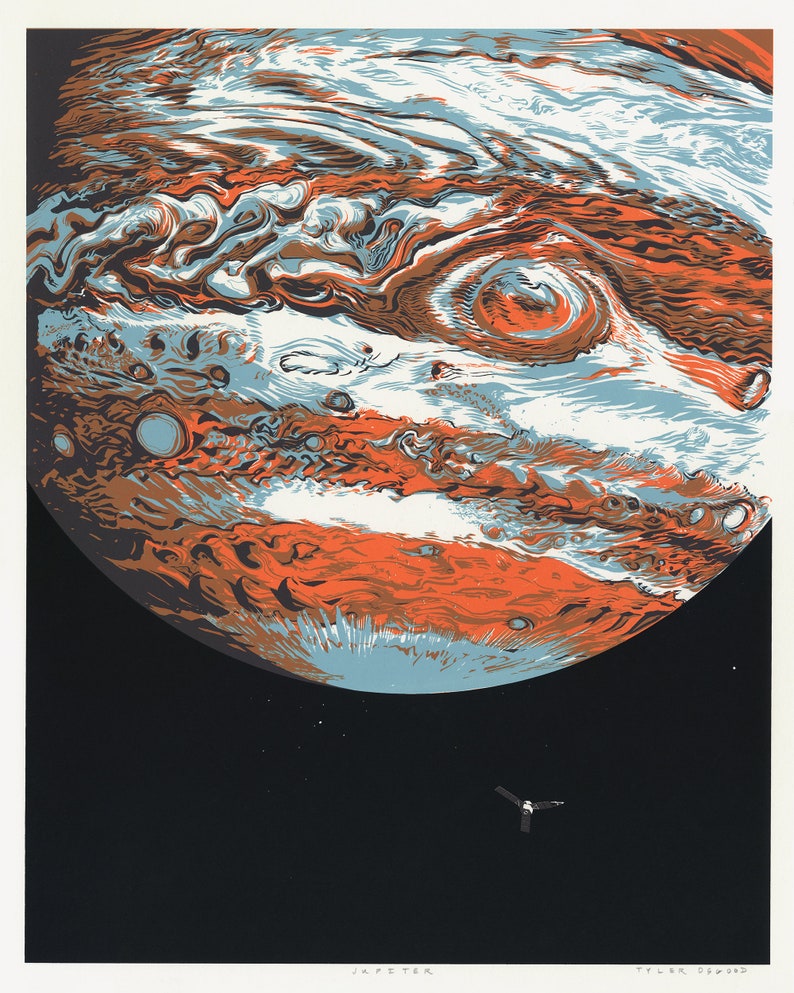 Jupiter Screenprint: Limited Edition Planet Art (16x20) - Etsy