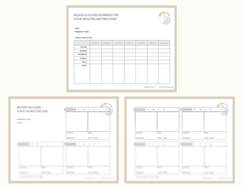 Gestational Diabetes Food Log and Blood Glucose Diaries - Etsy