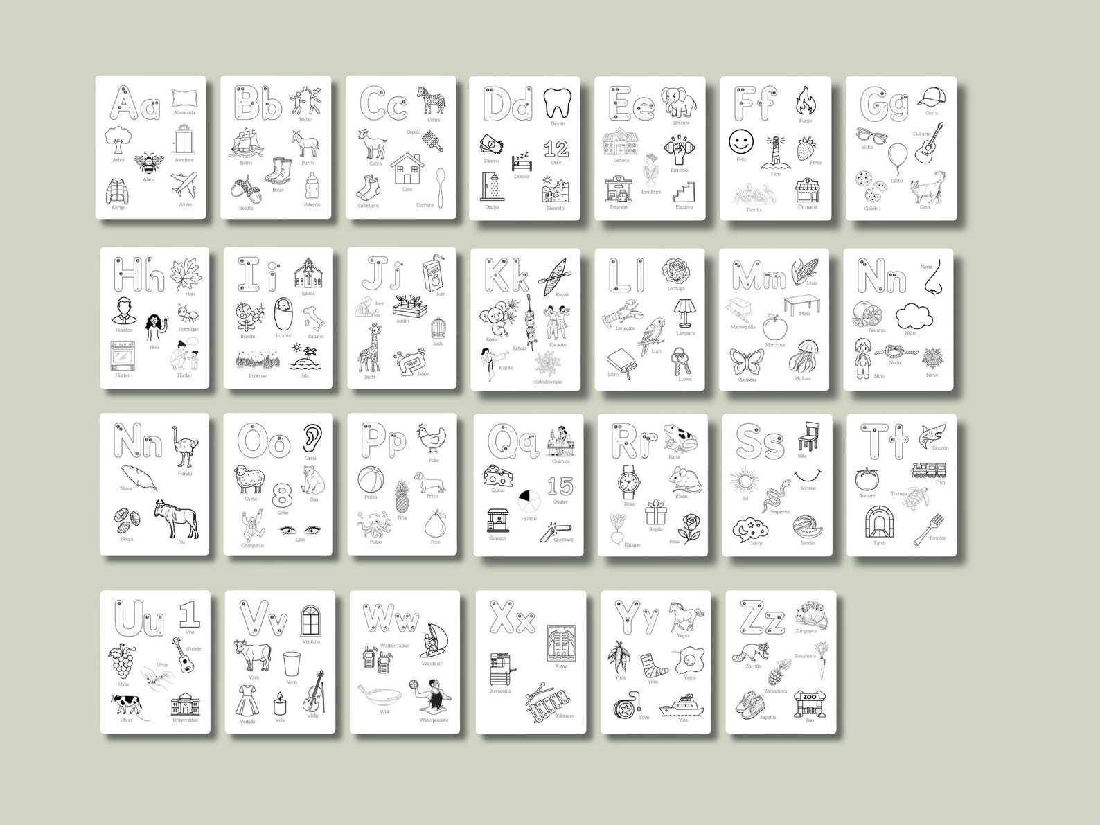 Trilingual Alphabet Bundle | English Spanish French Coloring Pages ...