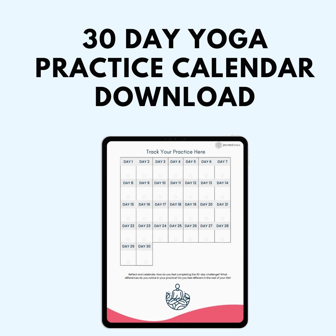 Yoga 30-day Practice Calendar - Etsy