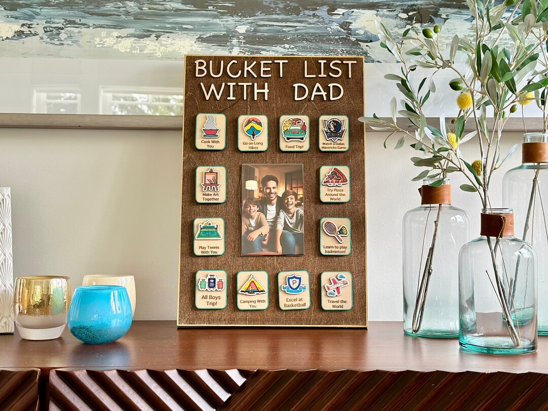 Personalized Bucket List Framed Wooden Sign, Custom Adventures Sign for ...