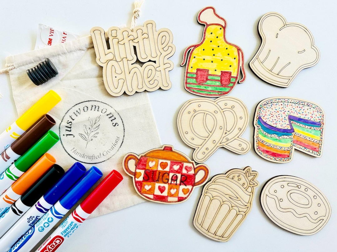 Kids Baking Craft Kit | DIY Coloring Set With Magnets | Cupcake & Donut ...