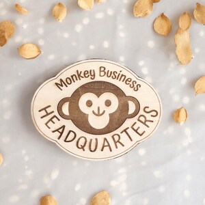 Monkey Business Headquarters Kids Playroom Wooden Sign, Cute Birthday ...