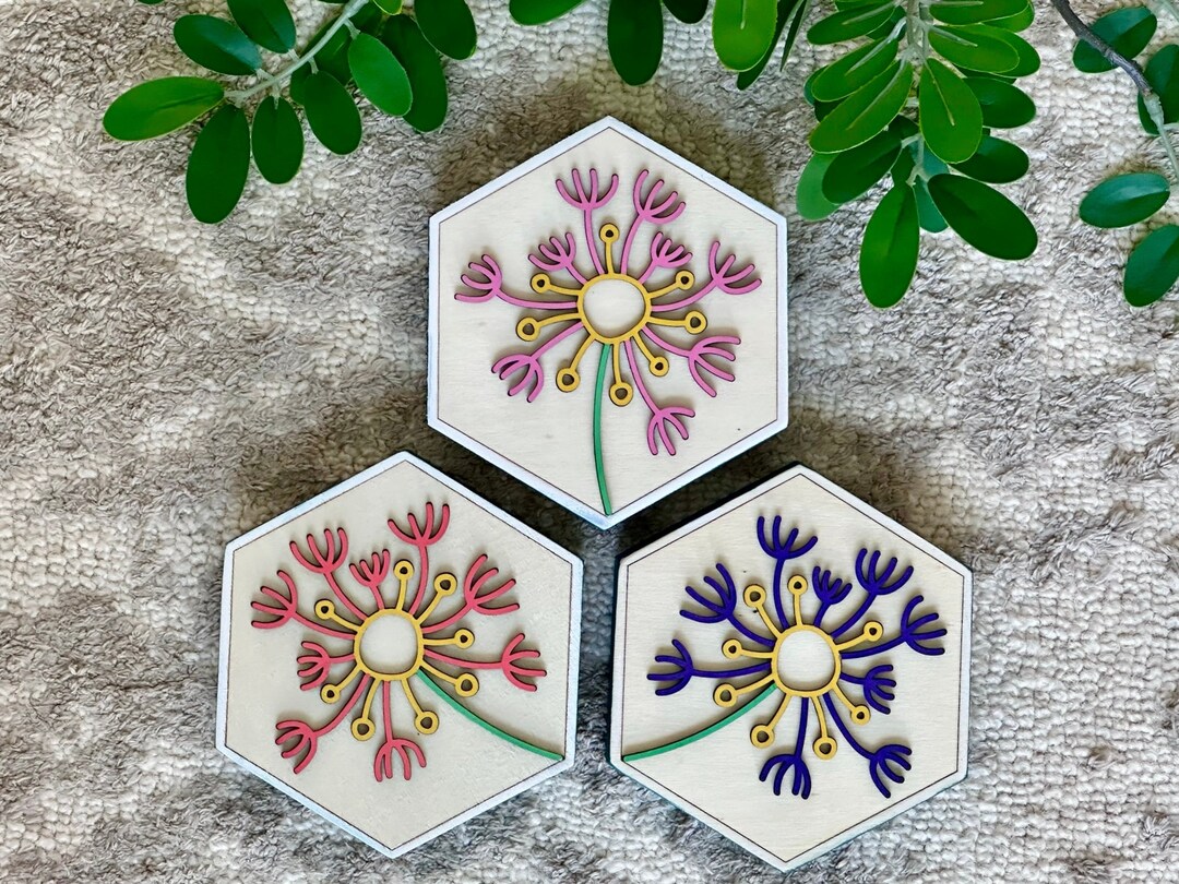 Flower Wooden Sign - Set of Three Framed Wooden Signs, Unique Gift ...