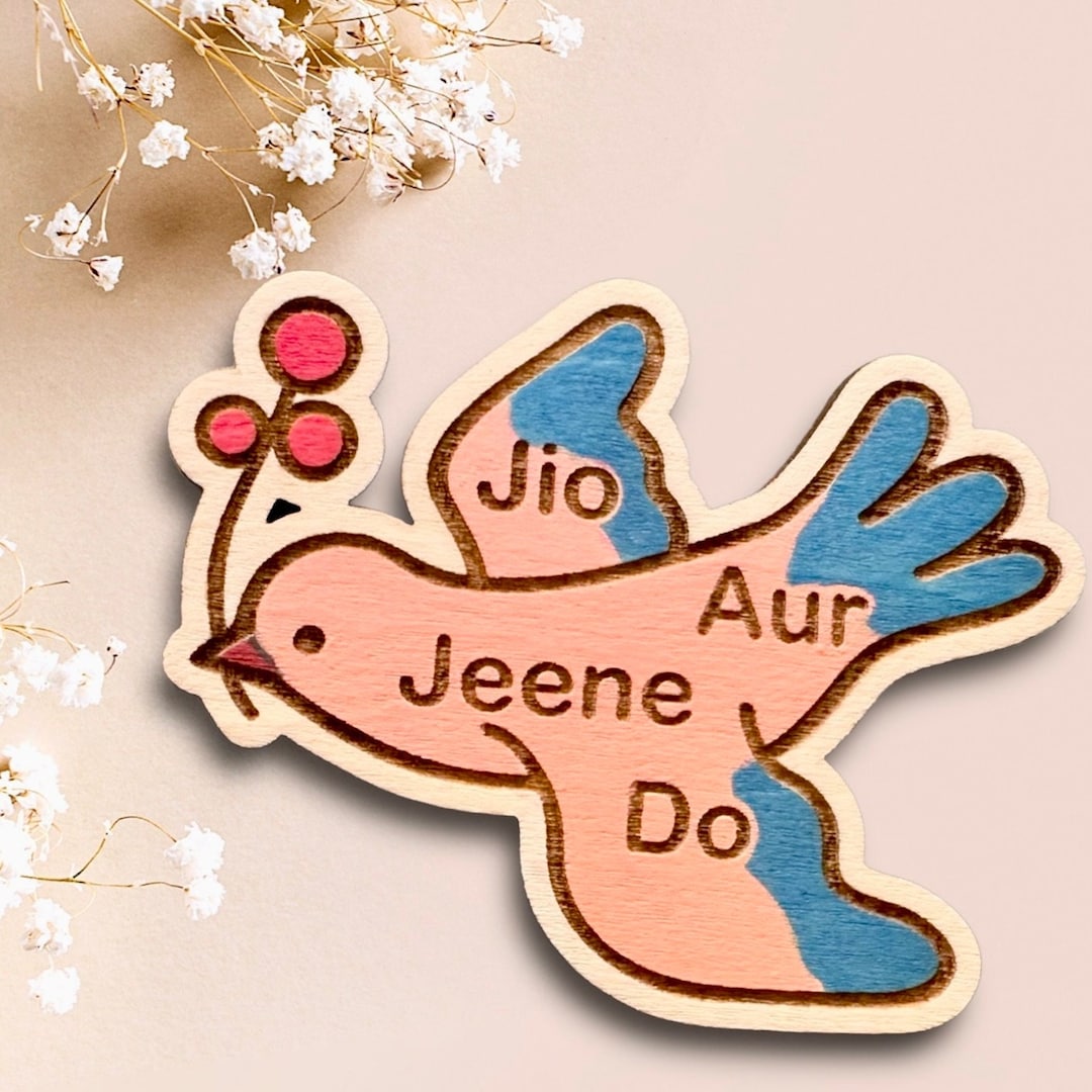 Jio Aur Jeene Do Wooden Fridge Magnet, Gift for India Lovers, Birthday ...
