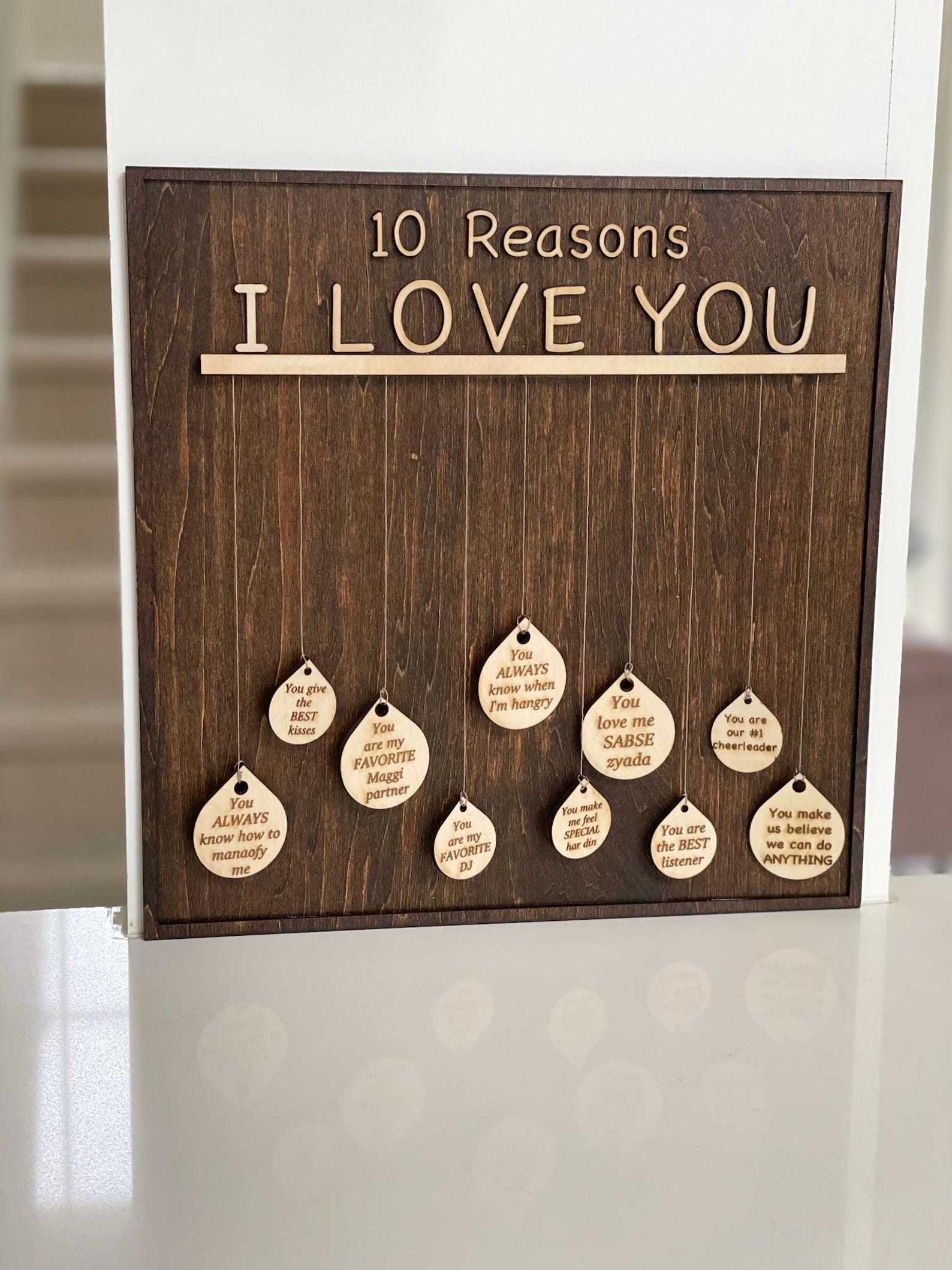 Personalized Reasons I Love You Premium Wood Sign, Custom Love You Sign ...