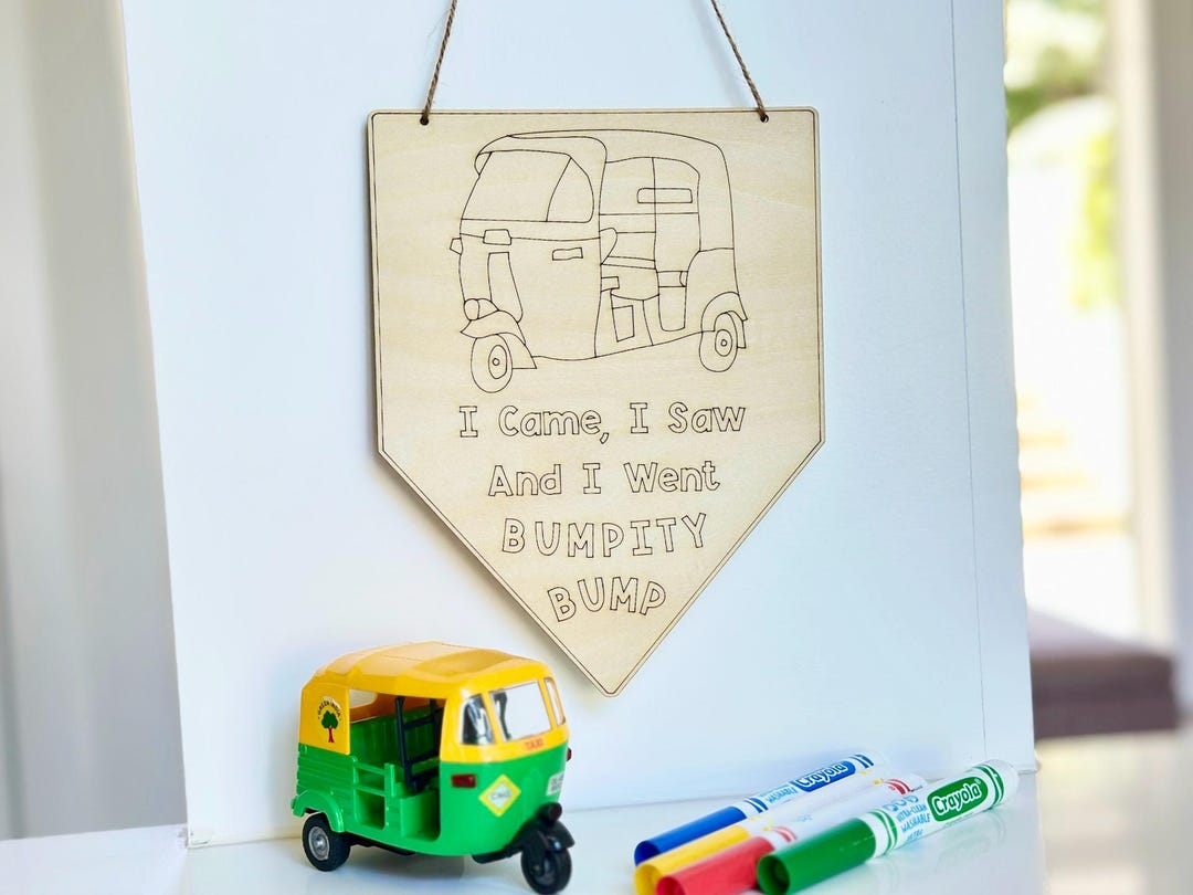 DIY Auto Rickshaw Room Sign Kit | Coloring and Sand Art | Tuk Tuk ...