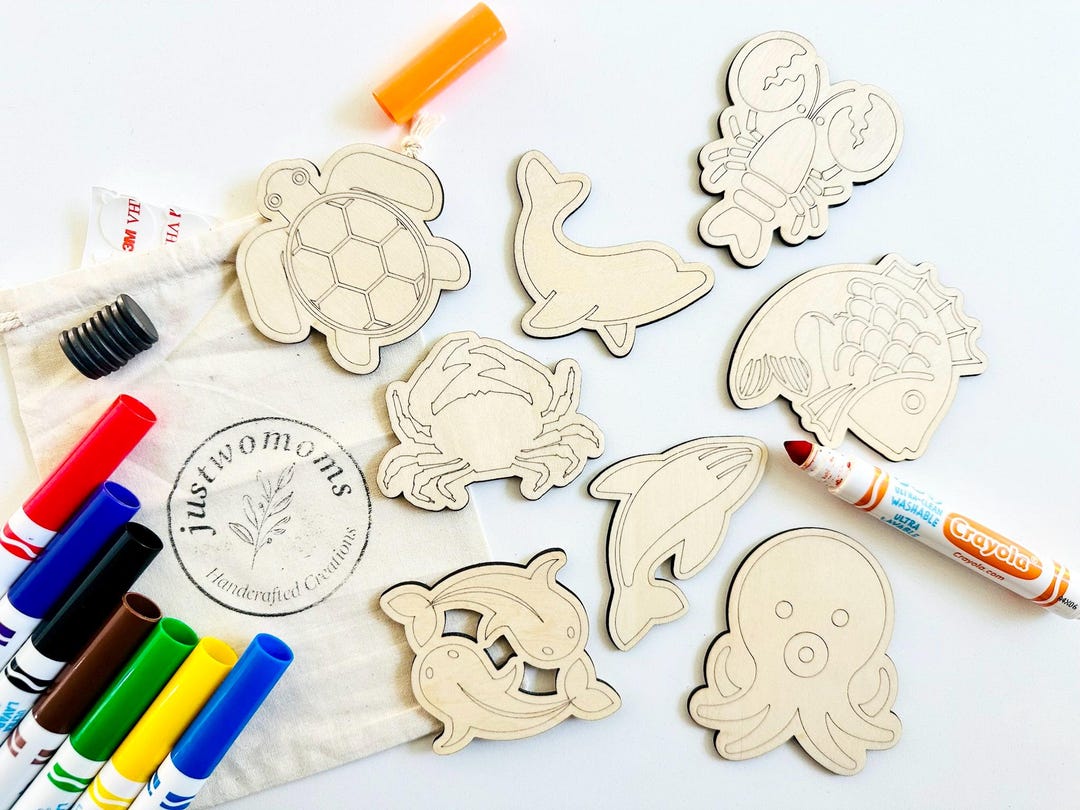 Sea Animal DIY Kids Craft Kit | Interactive Ocean Magnet Art Set ...