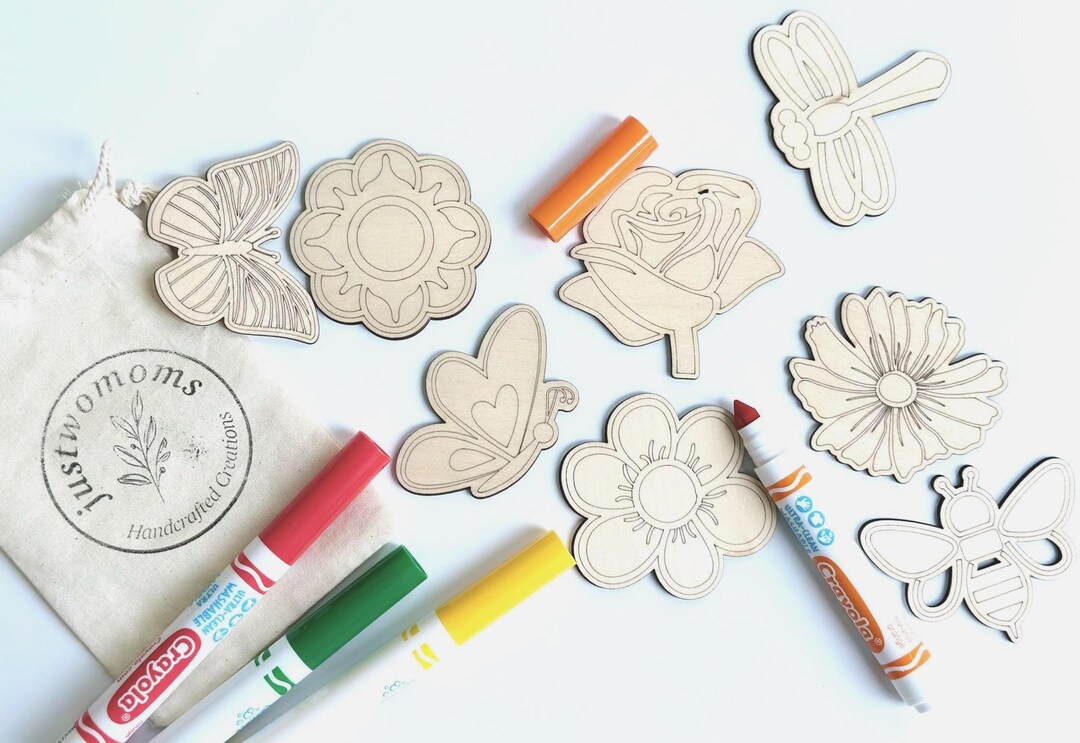 DIY Spring-themed Coloring Kit for Kids, Magnets Included, Magnetic ...