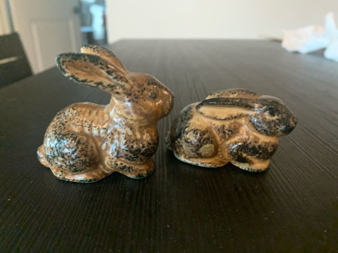 Small Rabbit Figurines Pair From 1970's - Etsy