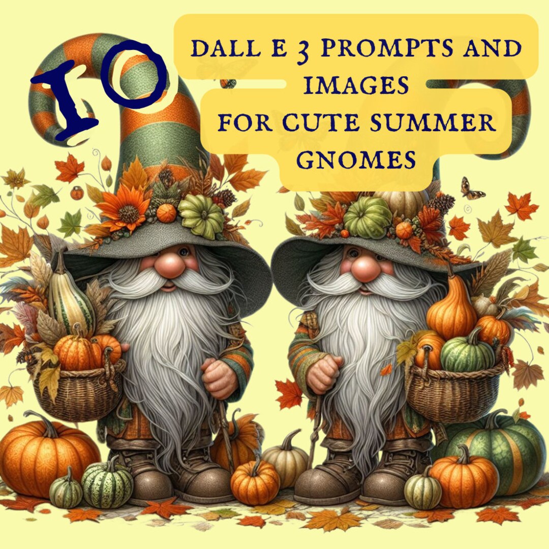 10 Gnome PNG 10 Dall E 3 Prompts for Whimsical Fall Gnome Dall E Prompt ...