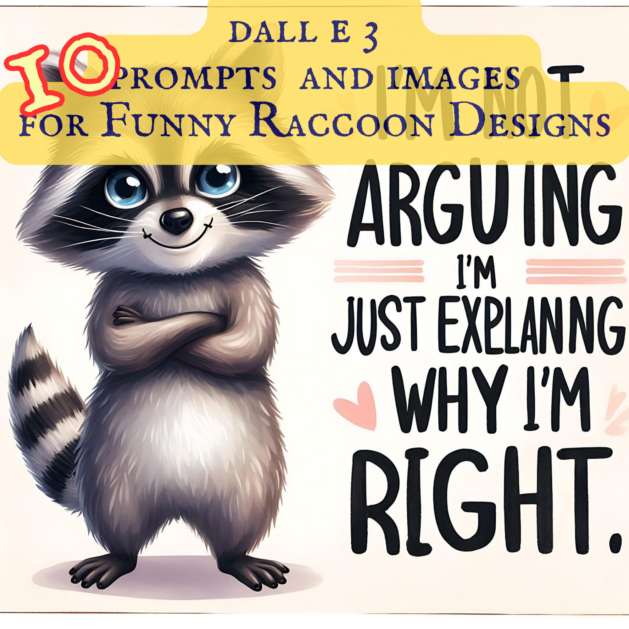 Dall E Prompts and Images for Funny Raccoon Designs Bing Copilot ...