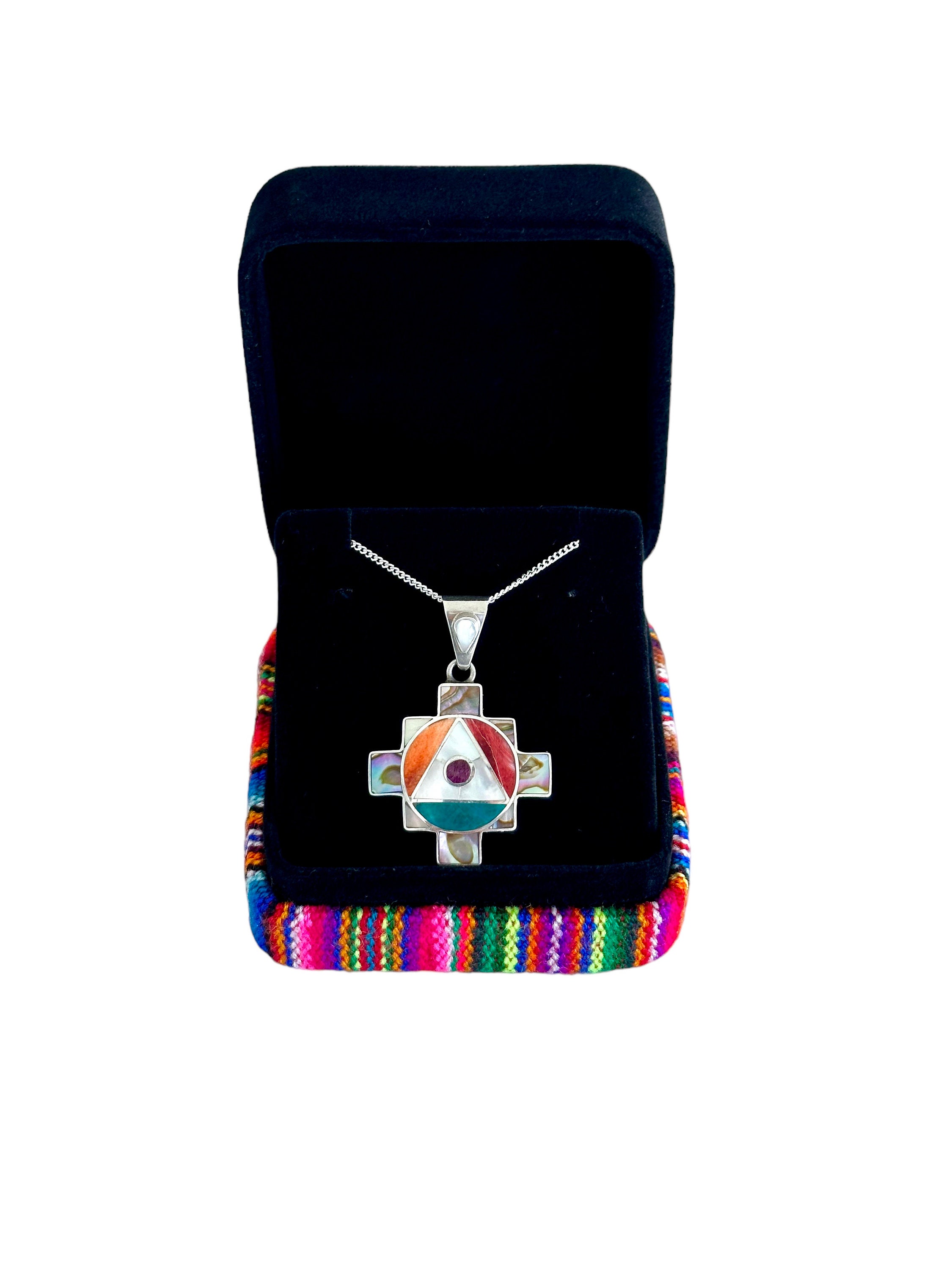 Handmade Chakana 950 Silver Pendant – Peruvian Sacred Cross Necklace - Etsy