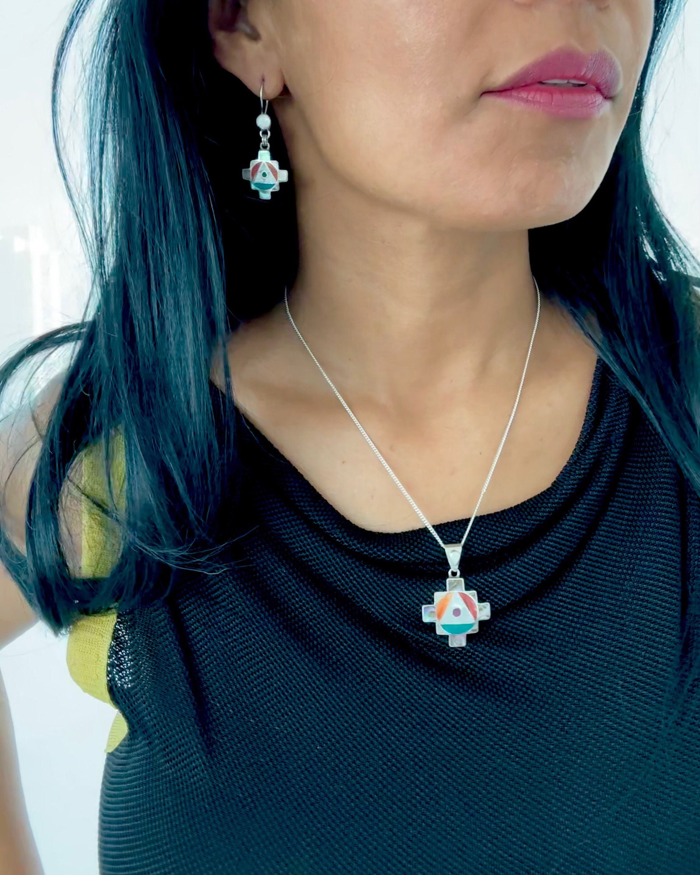 Handmade Chakana 950 Silver Pendant – Peruvian Sacred Cross Necklace - Etsy