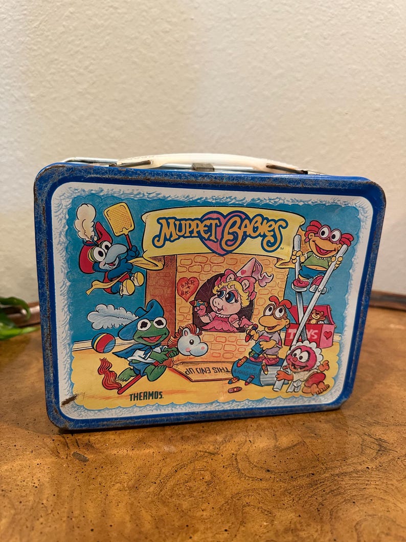 Jim Henson's Muppet Babies 1985 Vintage Metal Lunch Box Kermit, Miss ...