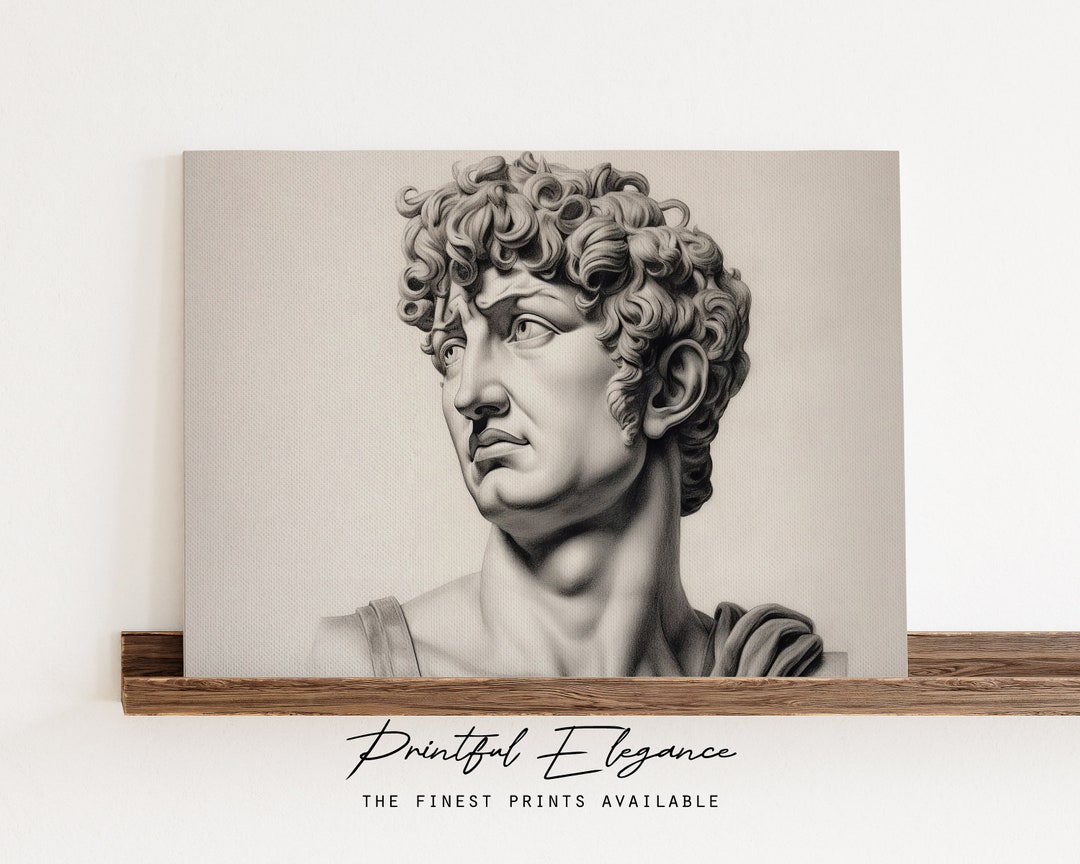 Roman Emperor Pencil Drawing Classic Sculpture Art - Etsy