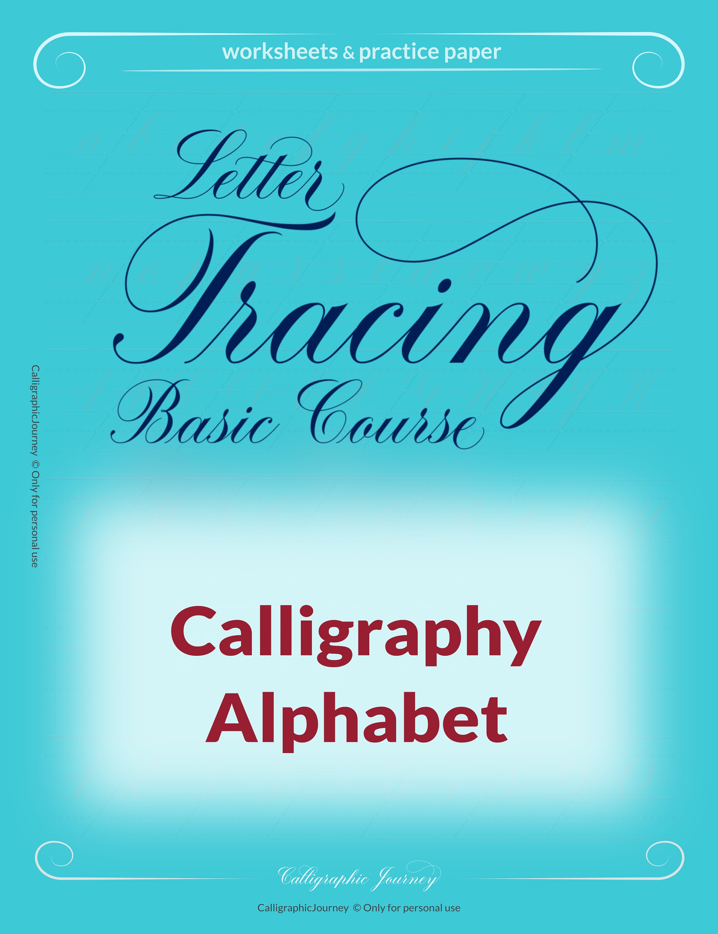 Hojas De Práctica De Caligrafía De Copperplate Alfabeto De Rastreo ...