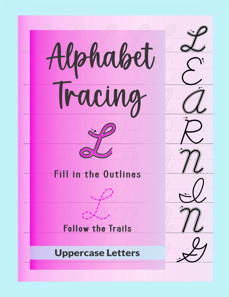 Cursive Letters Tracing Alphabet Uppercase Letters Intro Cursive ...