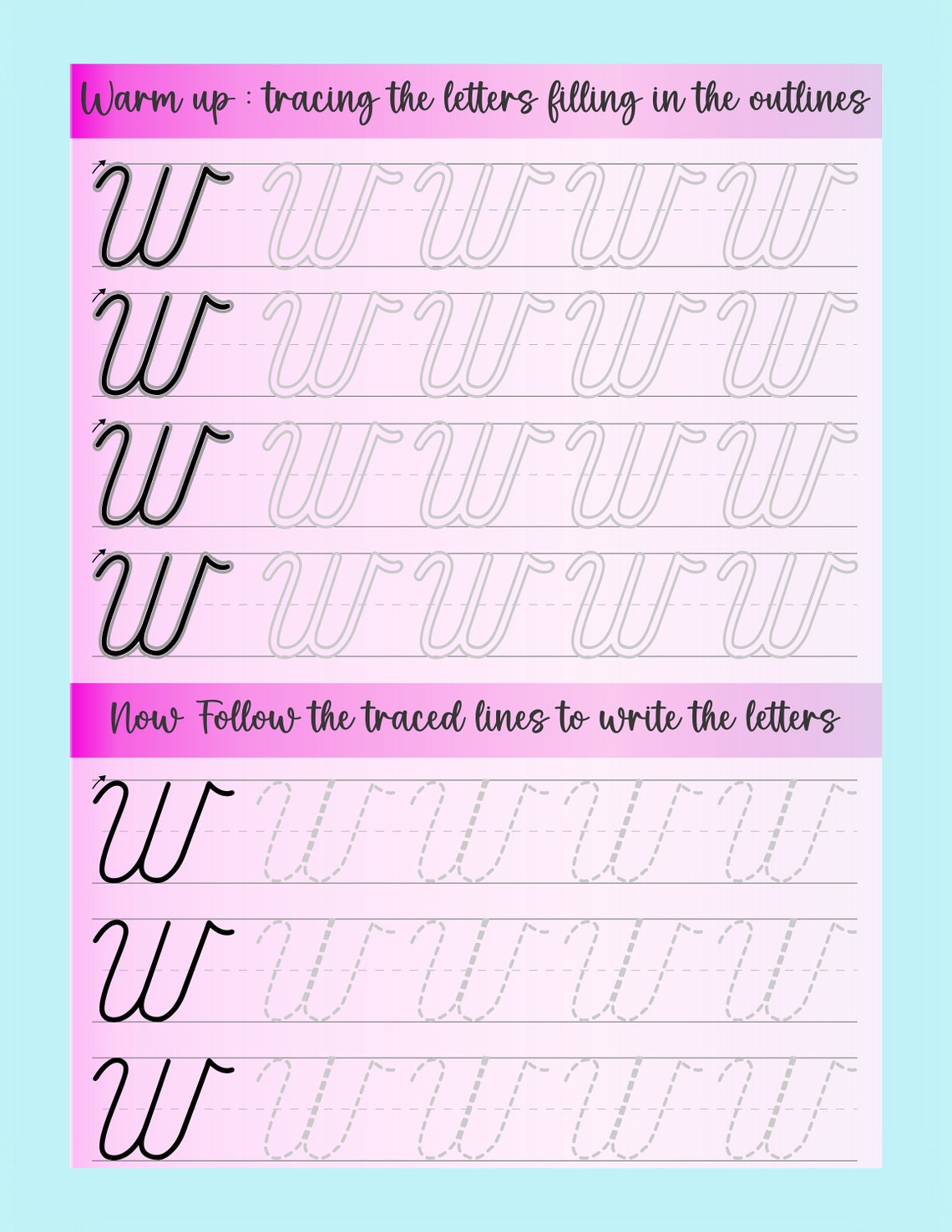 Cursive Letters Tracing Alphabet Uppercase Letters Intro Cursive ...