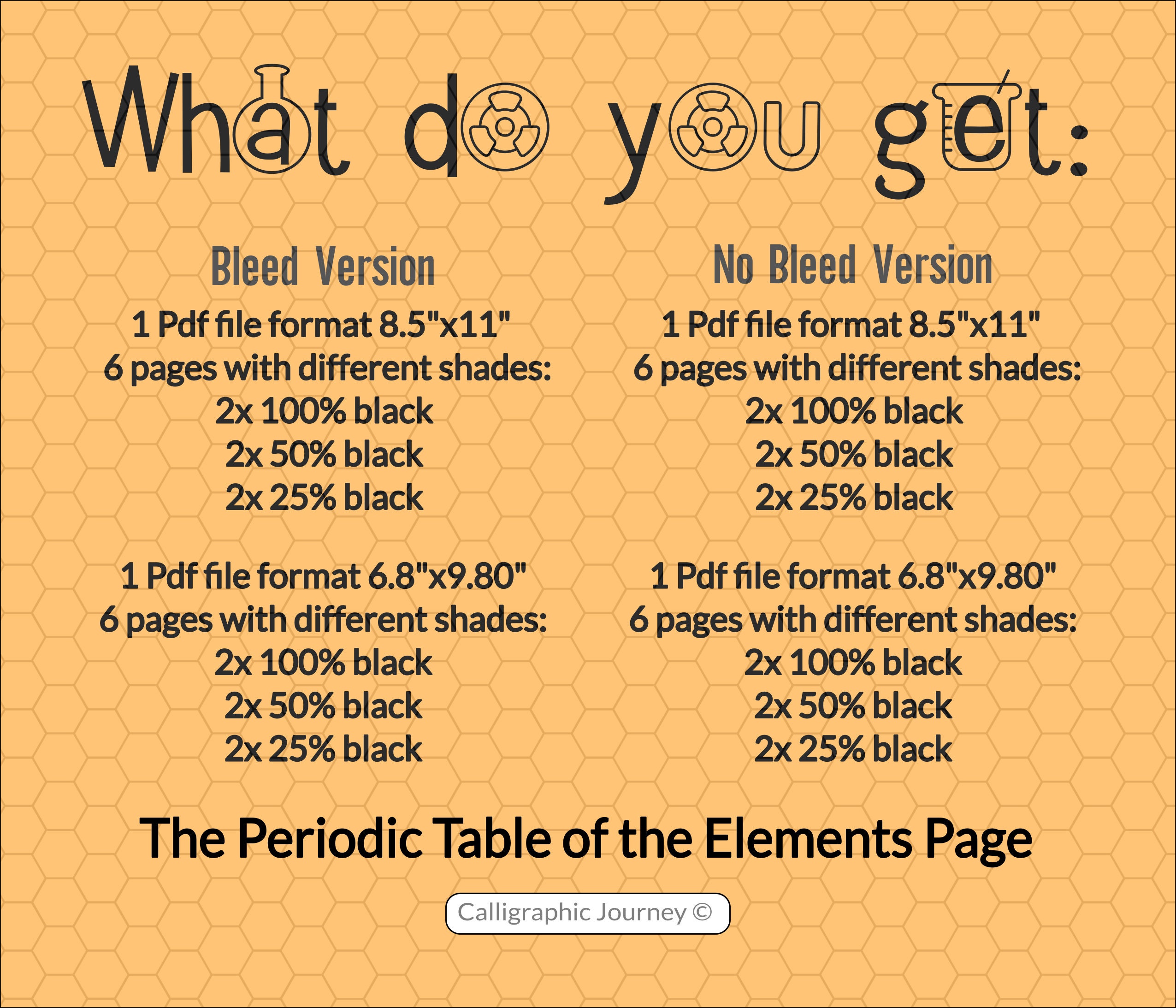 Organic Chemistry Hex Paper. Printable Hexagon Grid Paper. - Etsy