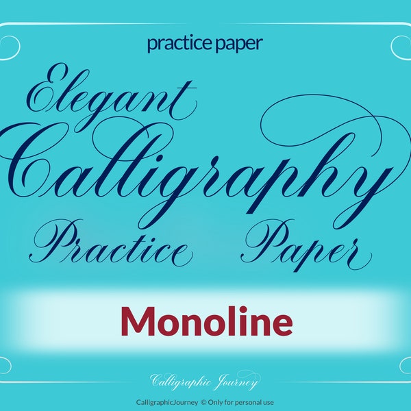 Monoline Lettering Worksheet - Etsy