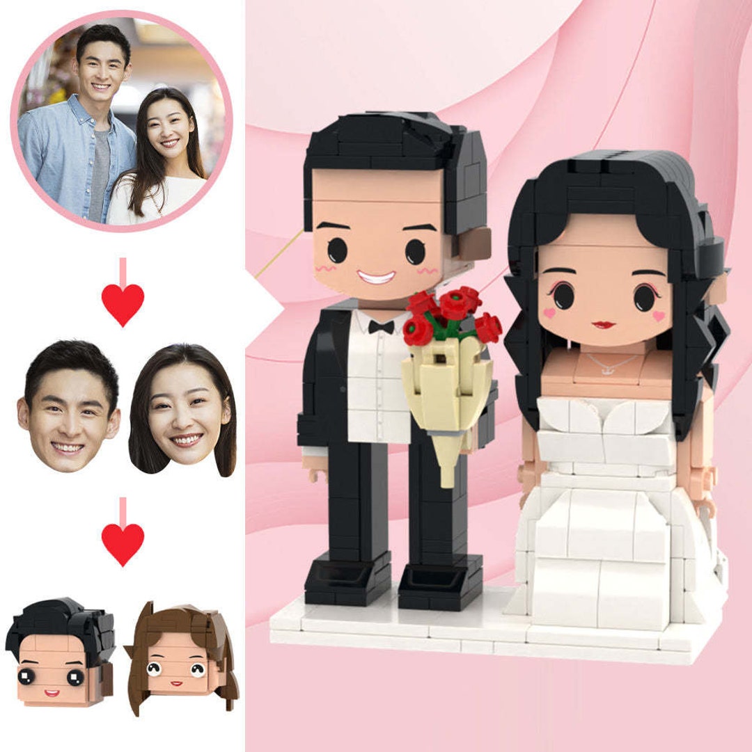 Custom Wedding Brick Figures: Personalized Couple Gift - Etsy