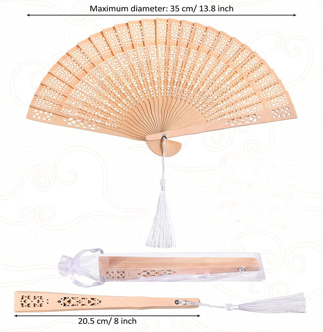 Personalized Wedding Engraved Wood Folding Hand Fan - Guests Keepsake ...