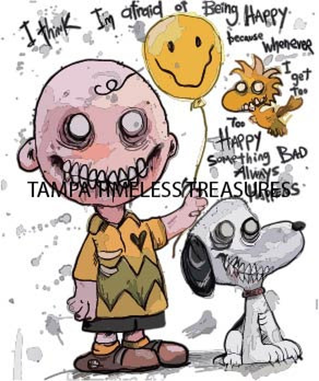 Creepy Charlie Brown Color Print SVG PNG Cricut Cutting Ready Instant ...