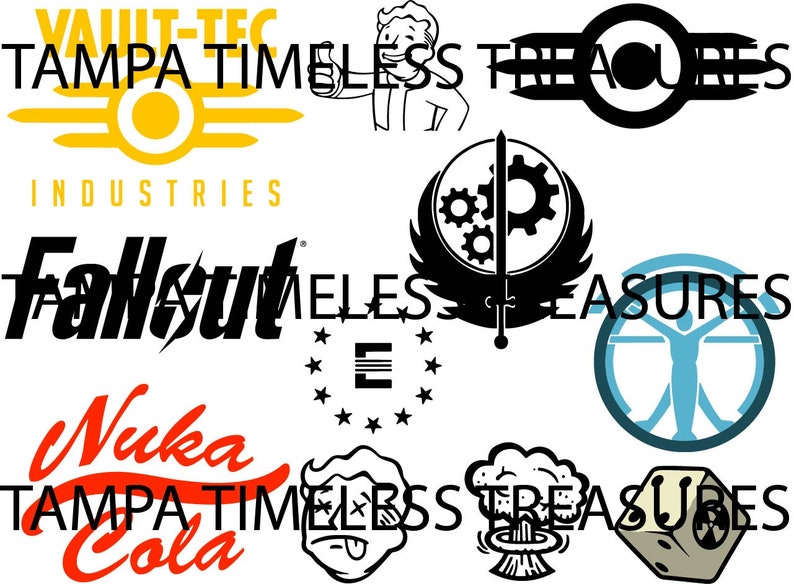 Fallout Symbols Bundle Color Prints SVG PNG Cricut Cutting Ready ...