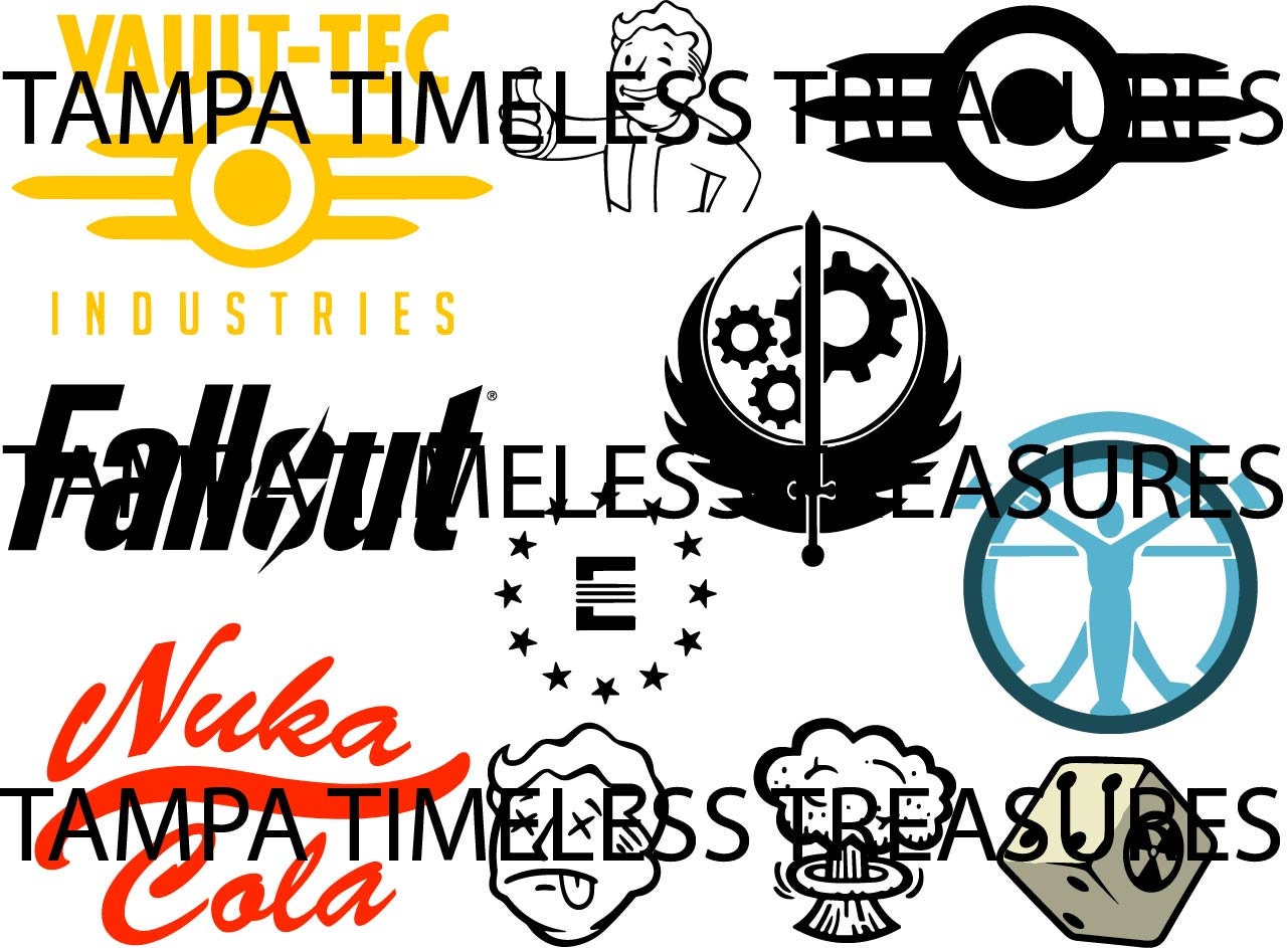 Fallout Symbols Bundle Color Prints SVG PNG Cricut Cutting Ready ...