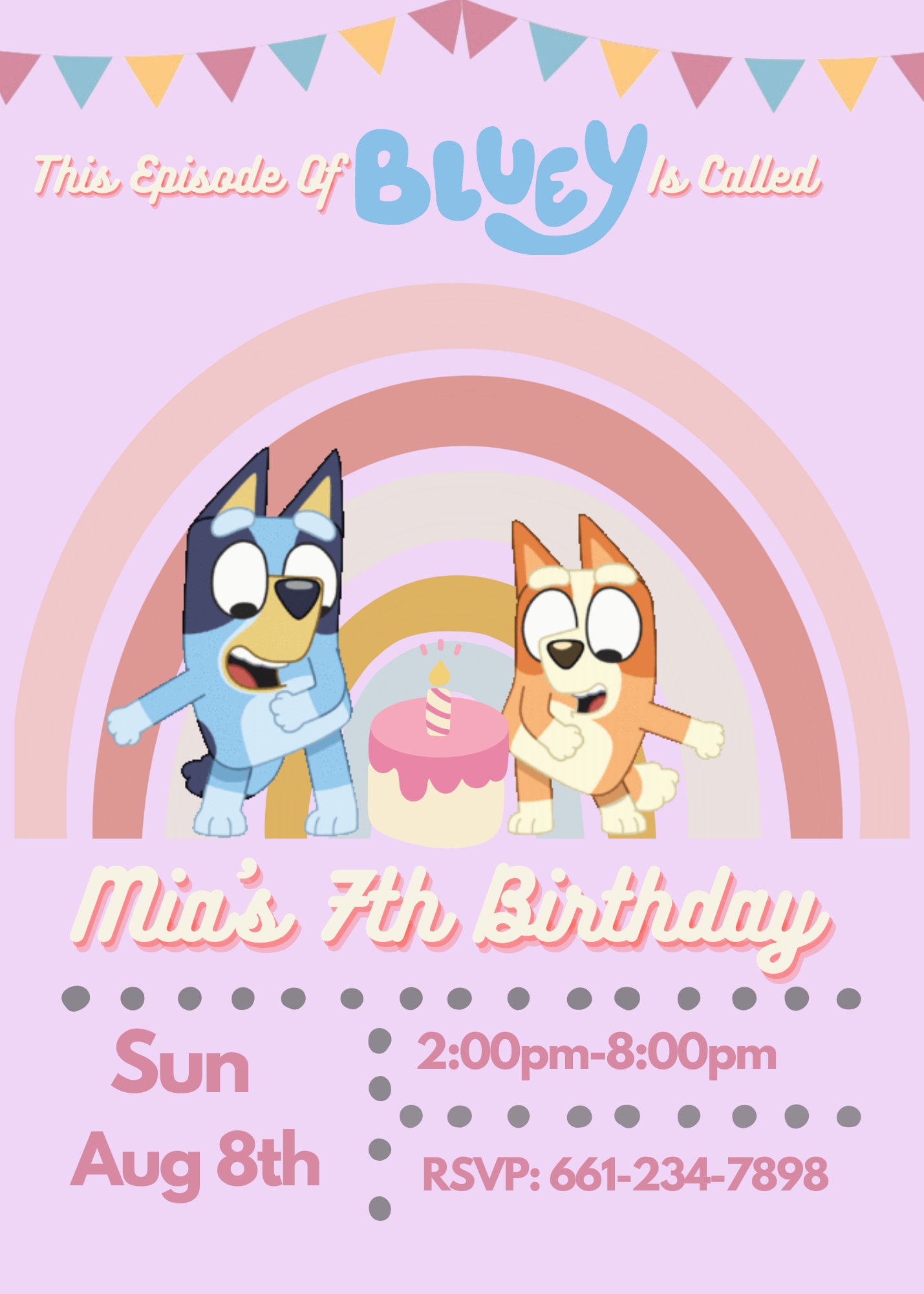 Bluey Invitation Bluey Invitations Bluey Party Supplies Bluey Birthday ...