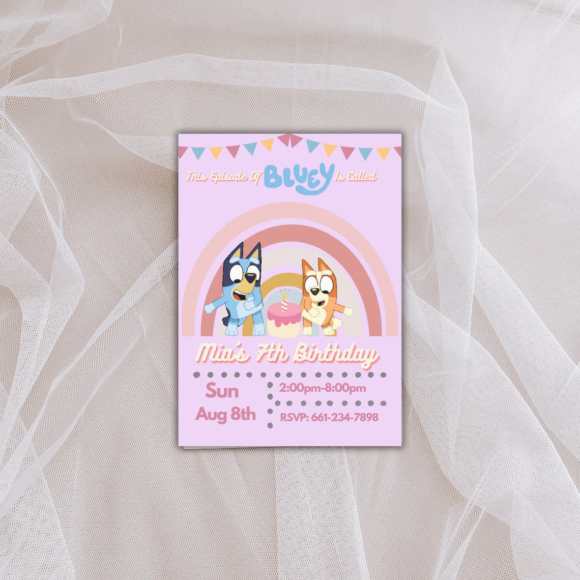 Bluey Invitation Bluey Invitations Bluey Party Supplies Bluey Birthday ...