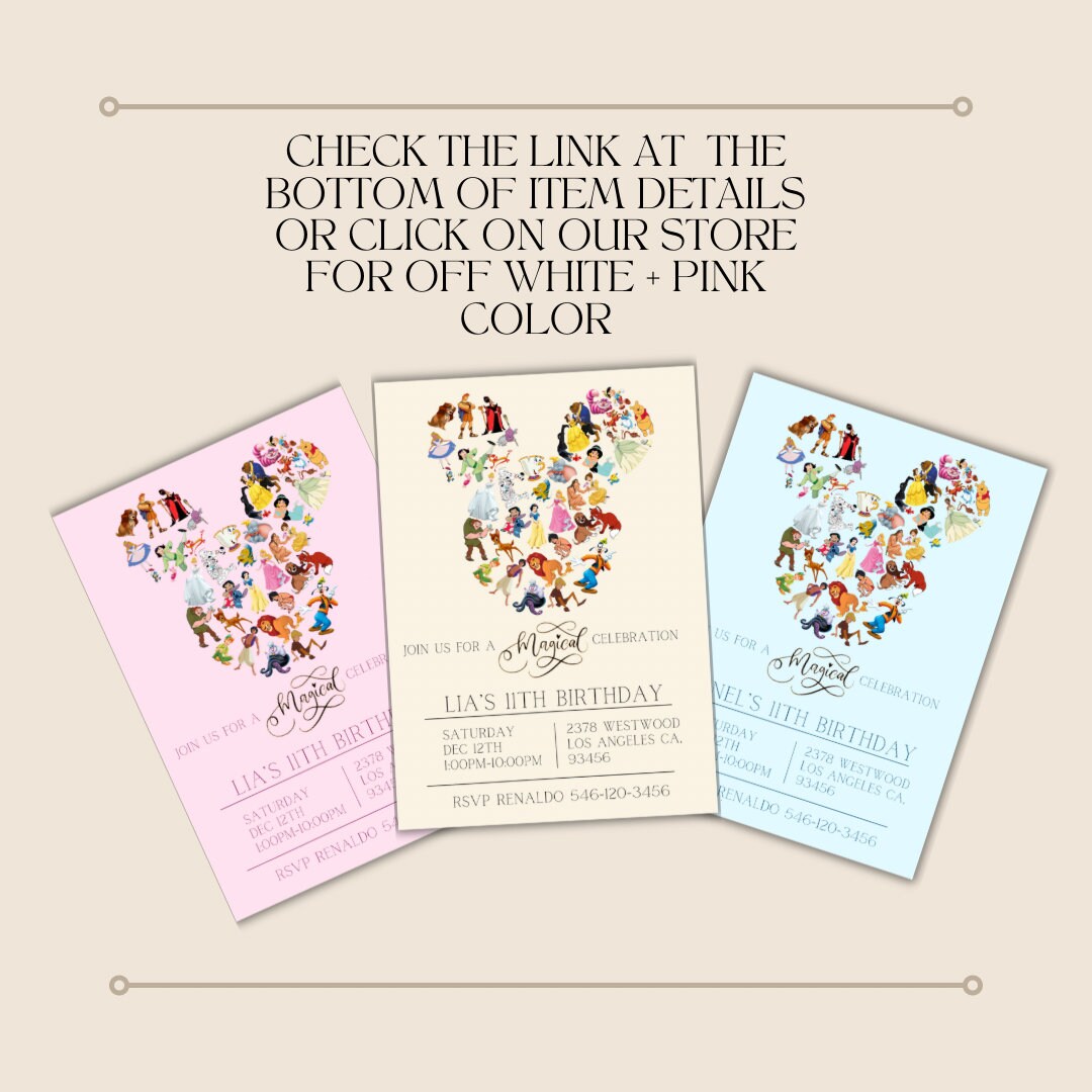 Disney Invitation Disneyland Birthday Disney Invite Mickey Mouse Bday ...