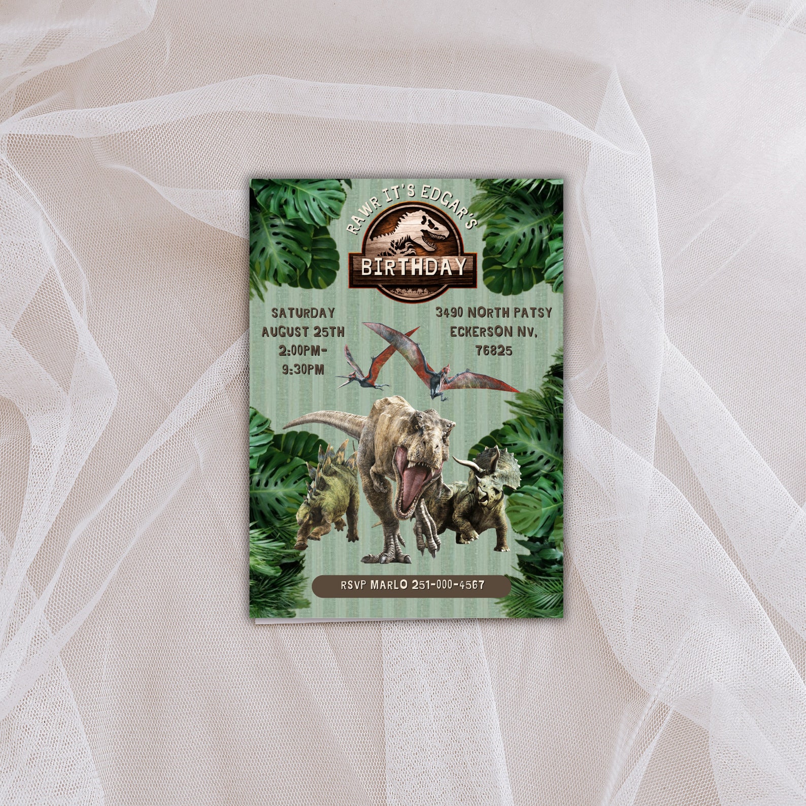 Jurassic World Invitation Jurassic Park Invitation Dinosaur Invitation ...